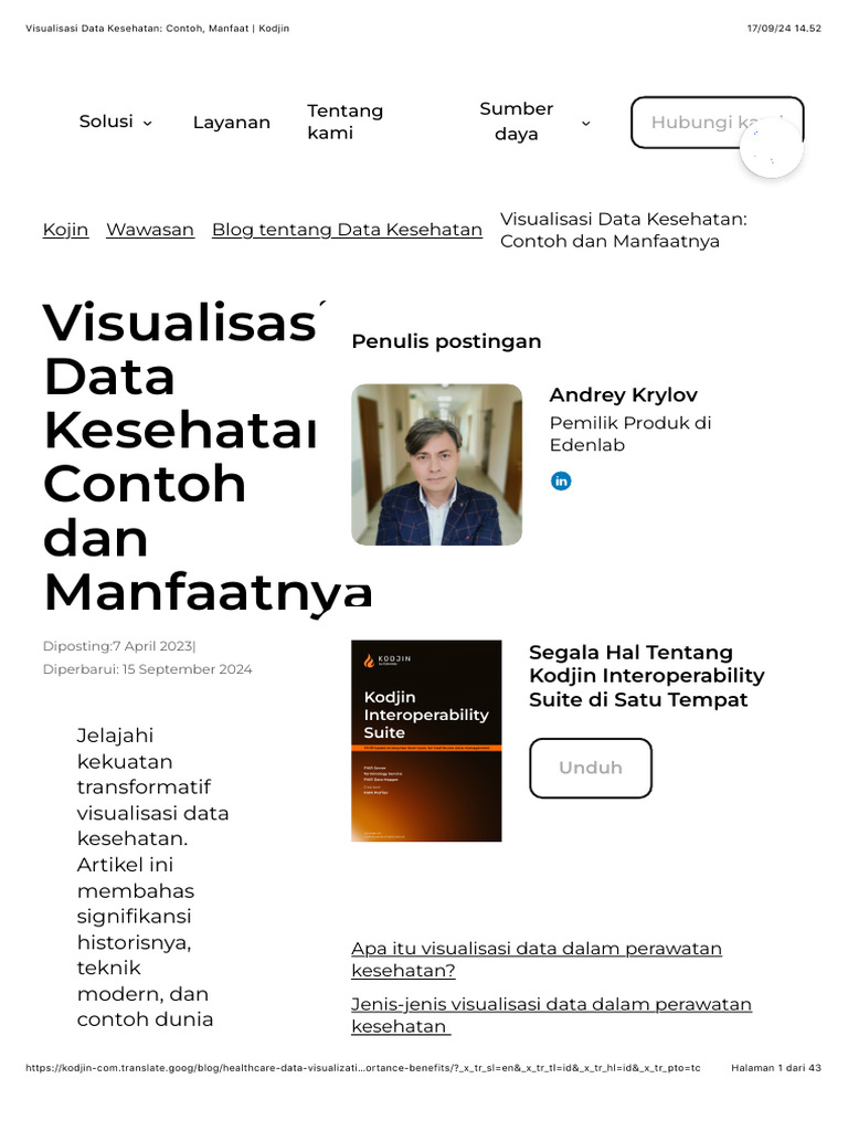 Visualisasi Data Kesehatan: Contoh, Manfaat - Kodjin | PDF