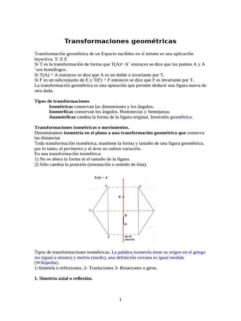 Transformaciones Geométricas | PDF