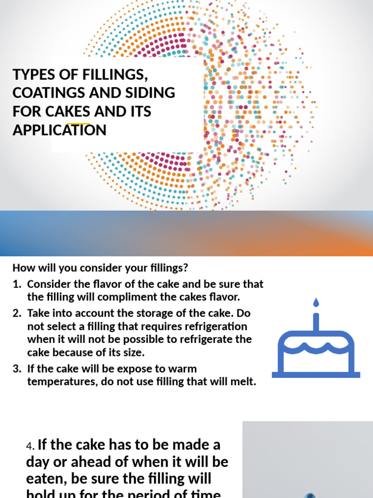 Cake Fillings and Presentation Tips | PDF