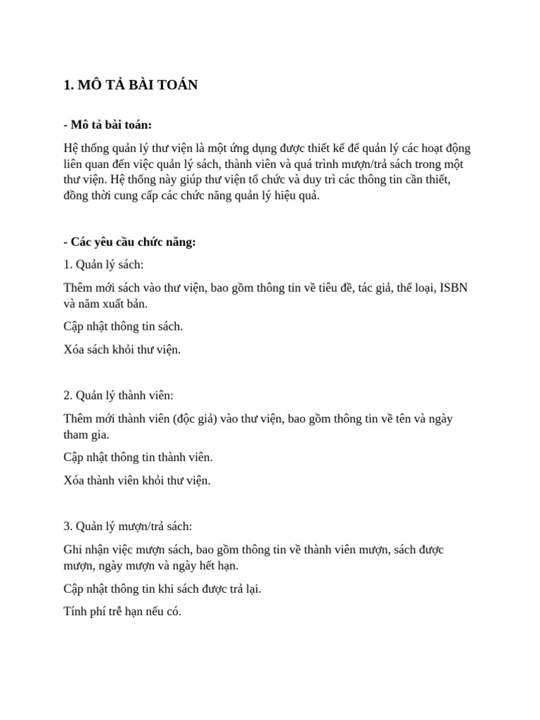 He Thong Quan Ly Thu Vien | PDF