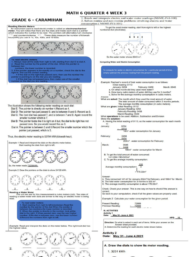 Math 6 Quarter 4 Week 3 | PDF