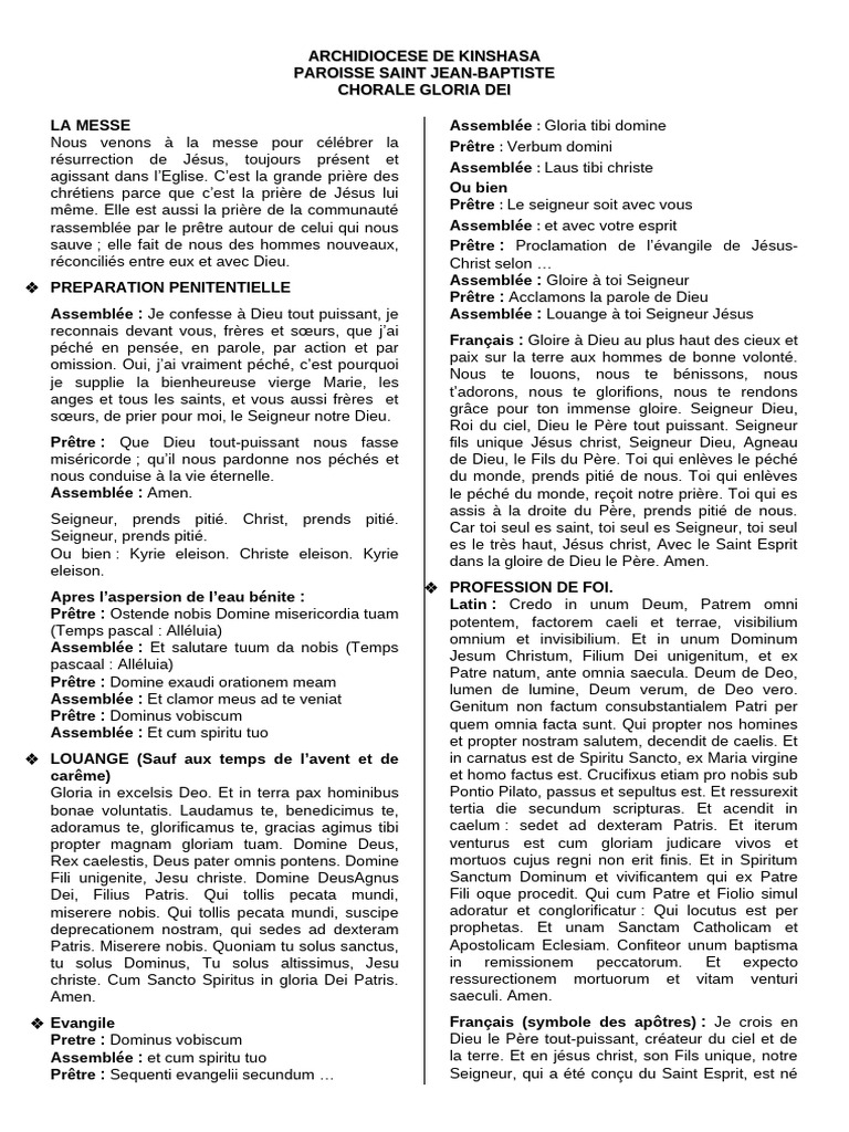 Ordinaire Messe revu | PDF