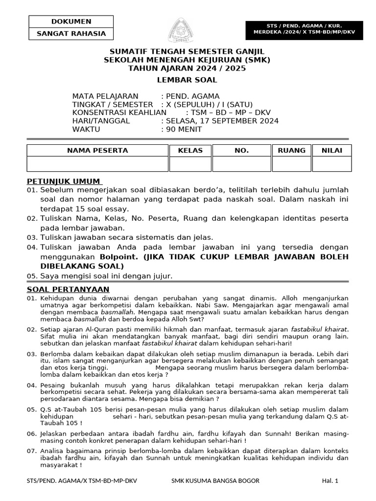 Pend. Agama 10 | PDF