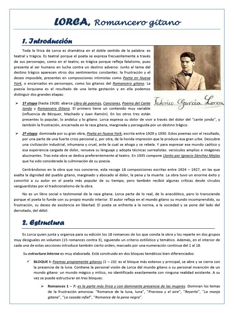 Romancero Gitano, Lorca | PDF