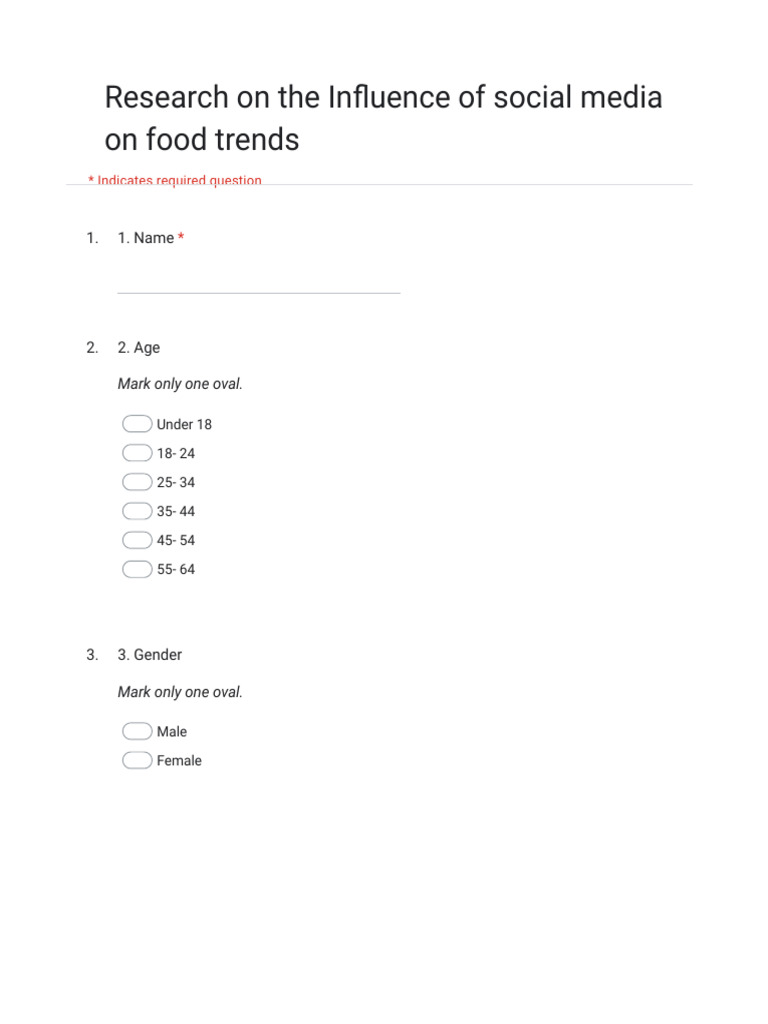 Social Media Questionnaire | PDF