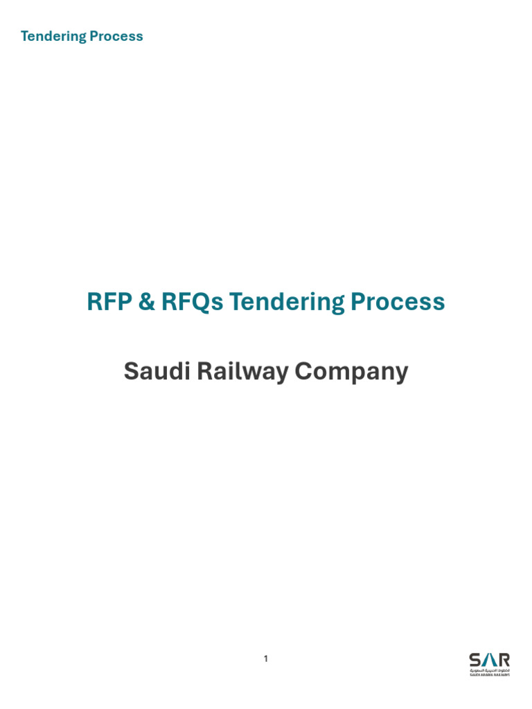 RFQ & RFPs Tendering Process | PDF