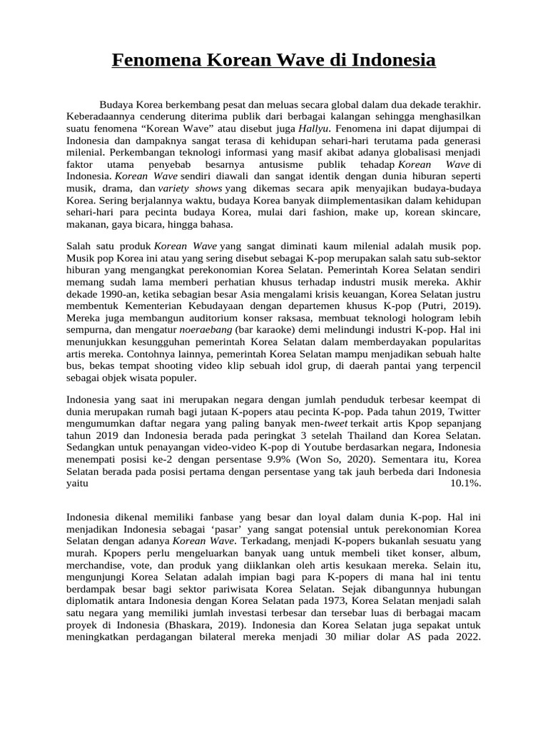 Fenomena Korean Wave Di Indonesia | PDF