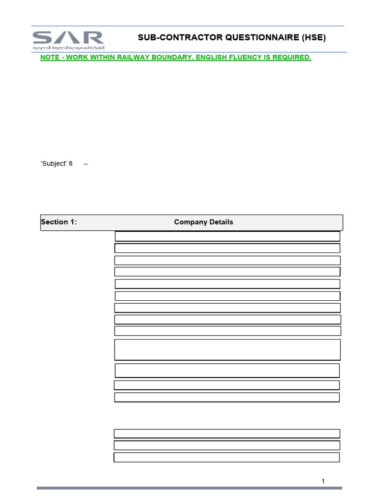 HSE Requirements For Procurement 2018 | PDF