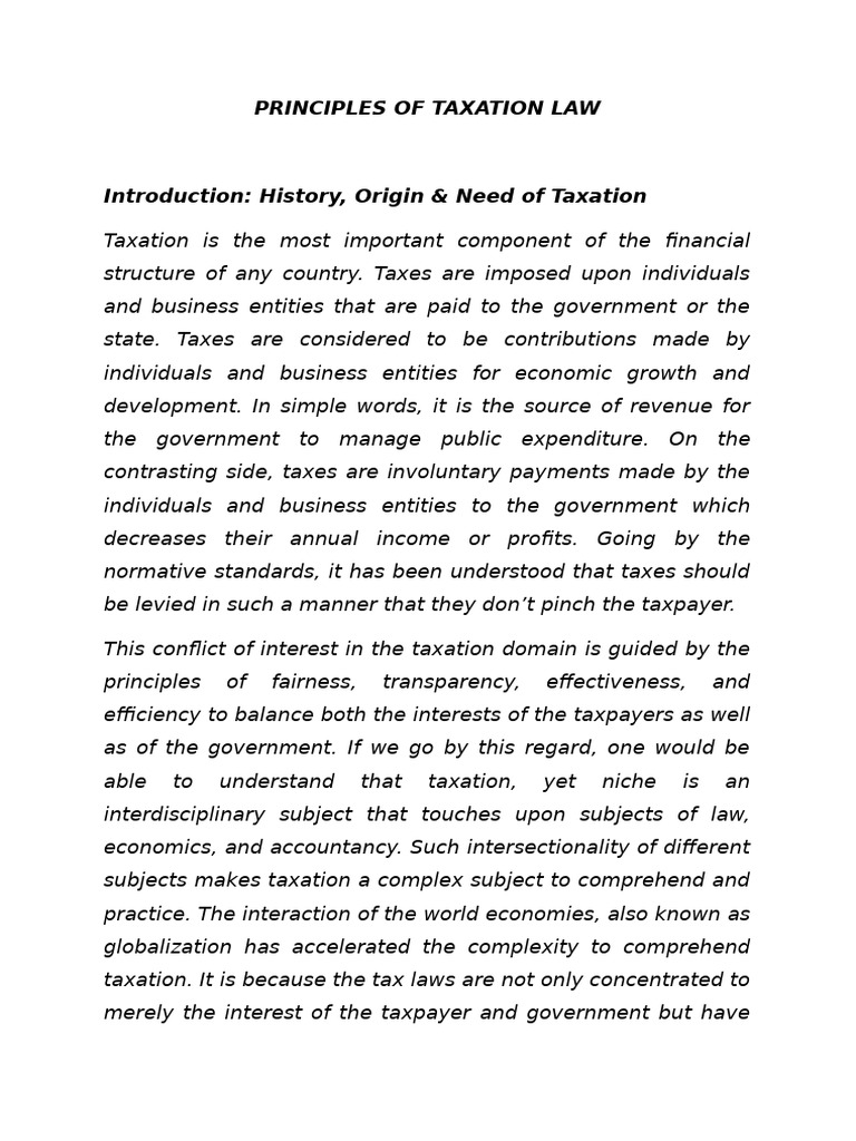Principles of Taxation Law in India | PDF | Taxes | Finance & Money ...