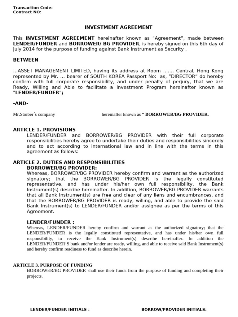 GLM Draft Contract Revised | PDF