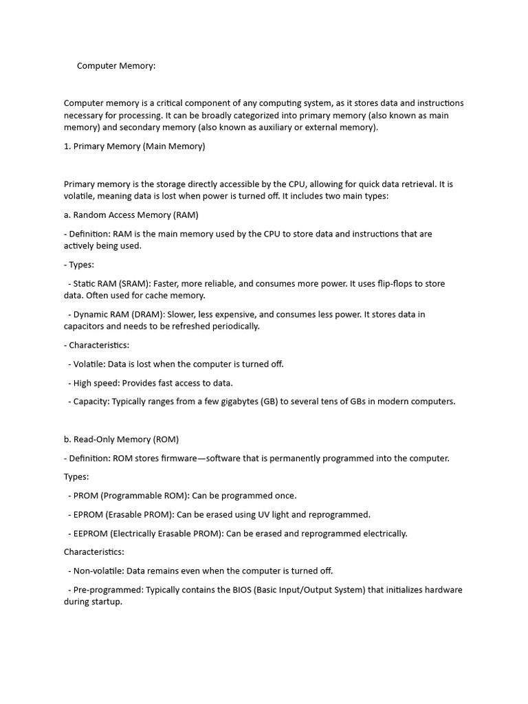 Computer Memory | PDF