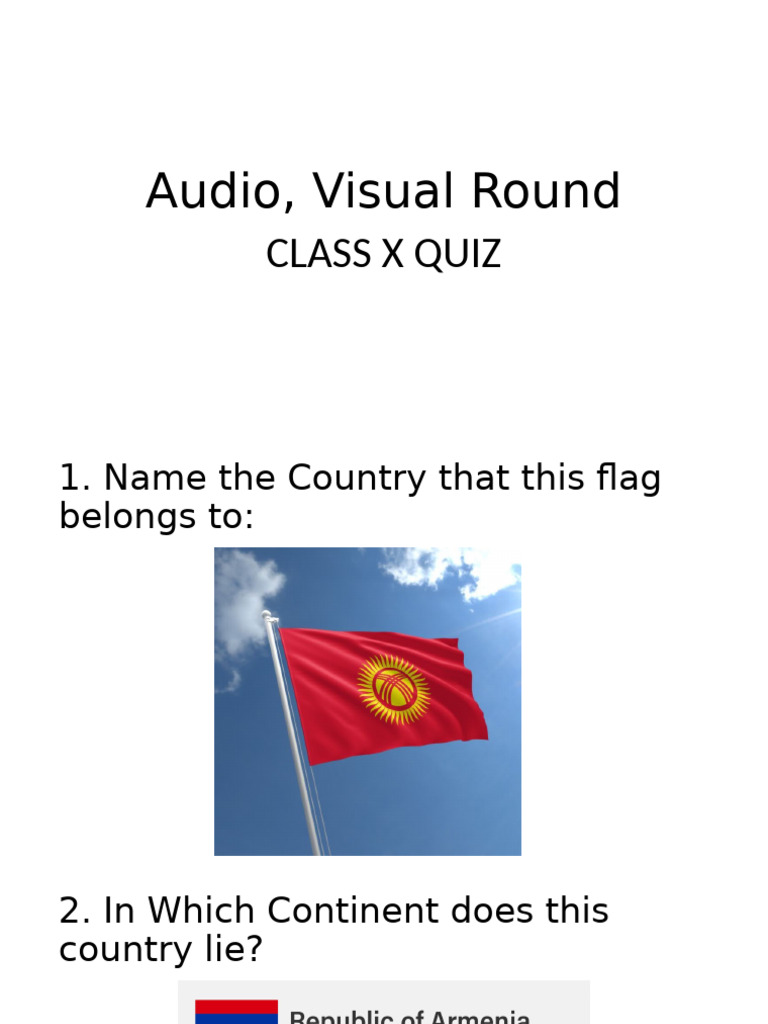 Audio-Visual Quiz for Class X | PDF | Travel | Foreign Language Studies