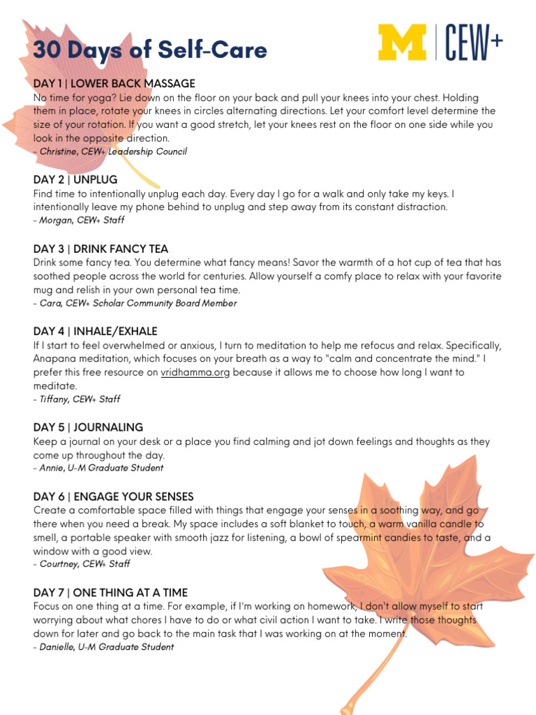 30 Days of Self Care PDF | PDF