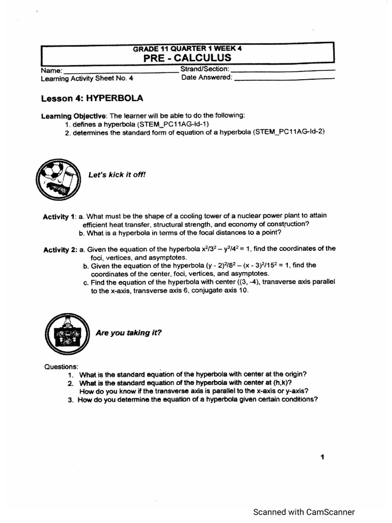 Q1 PRECALCULUS LAS 4 - Hyperbola | PDF