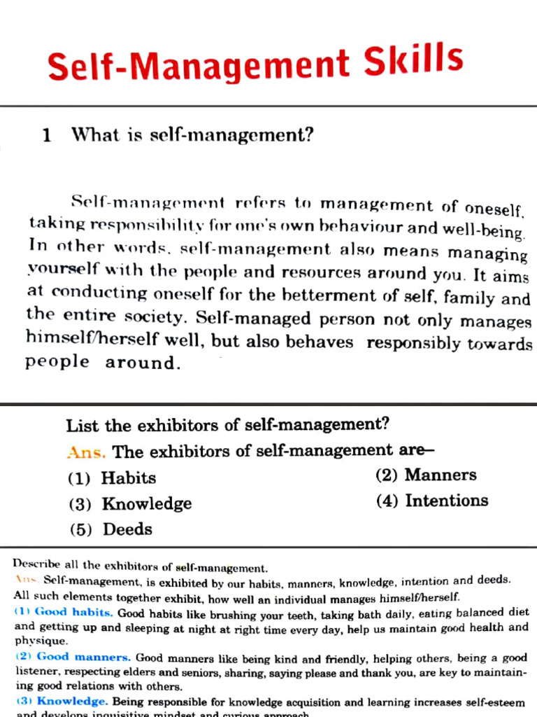 Self Management Skills - Full | PDF