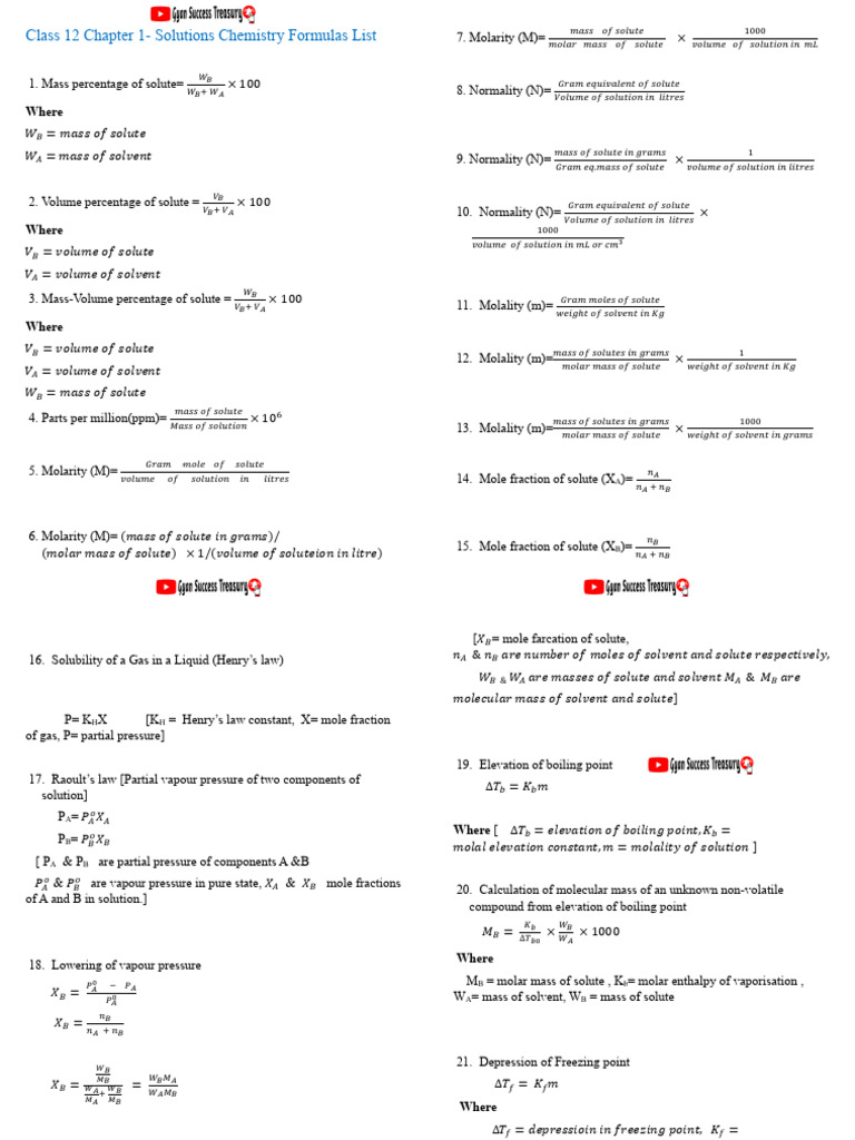Class 12 Chemistry | PDF