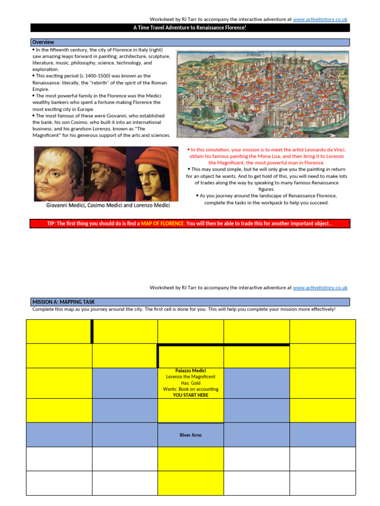 A Time Travel Adventure To Renaissance Florence!: WWW - Activehistory ...