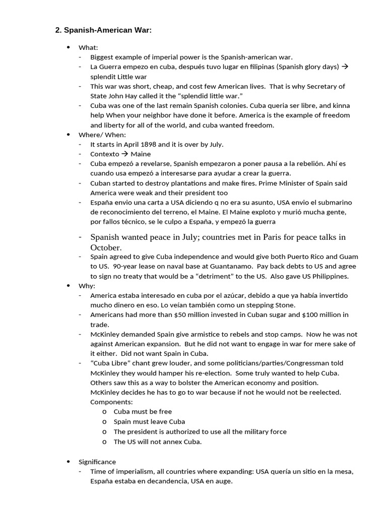 Spanish-American War Guion | PDF