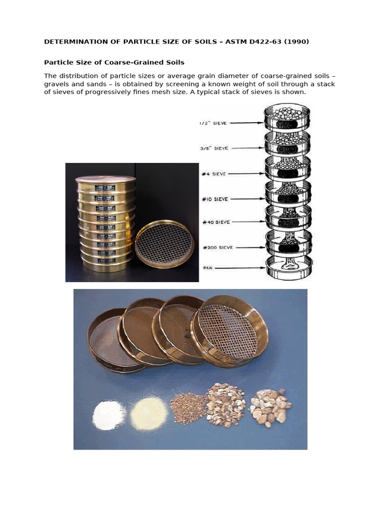 Lesson 4 Determination of Particle Size of Soils | PDF