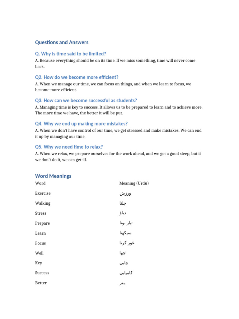 Time Management Document | PDF