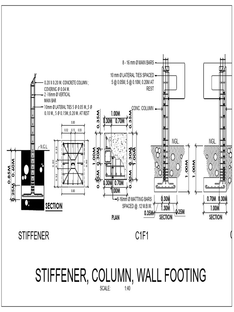 Column, Stiffener, Wall Footing | PDF | Structural Engineering ...
