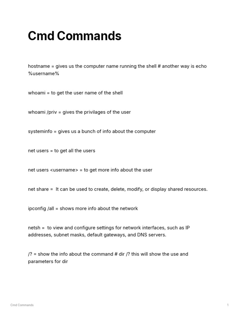 CMD Commands | PDF