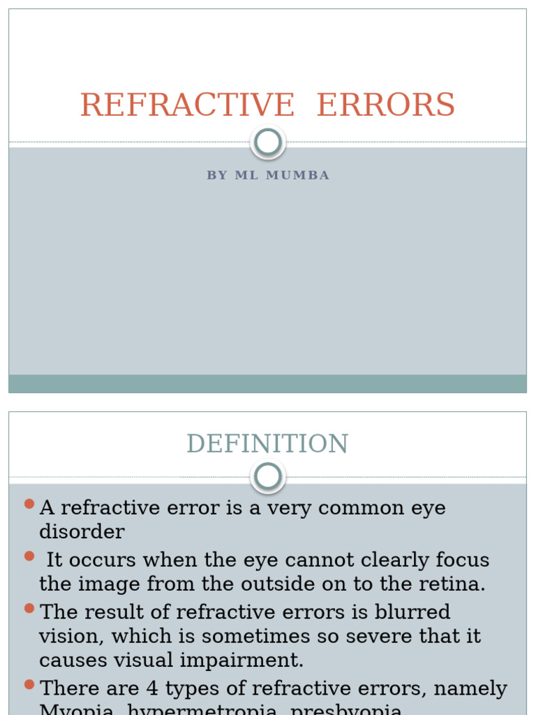 Refractive Errors | PDF | Myopia | Ophthalmology
