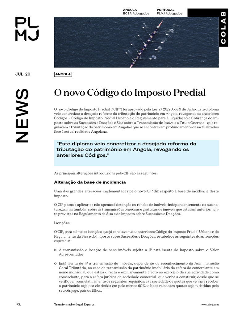Novo Código do Imposto Predial | PDF | Impostos | Angola
