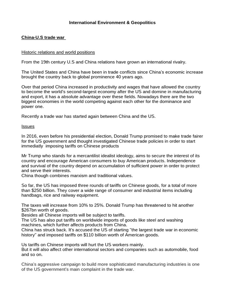 Geopolitics | PDF | International Relations | Trade