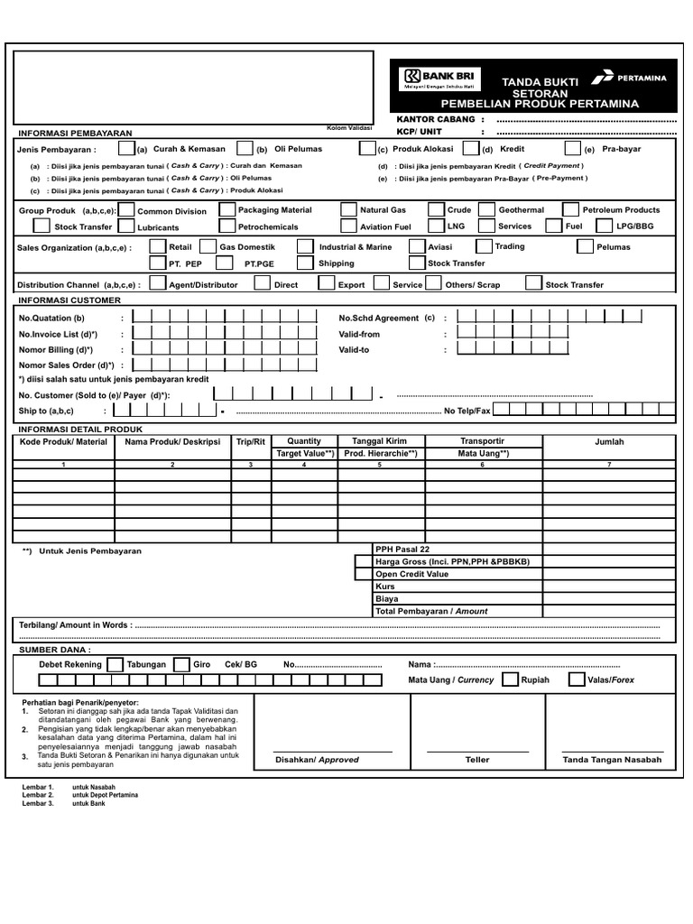 Nota Pembelian Pertamina | PDF