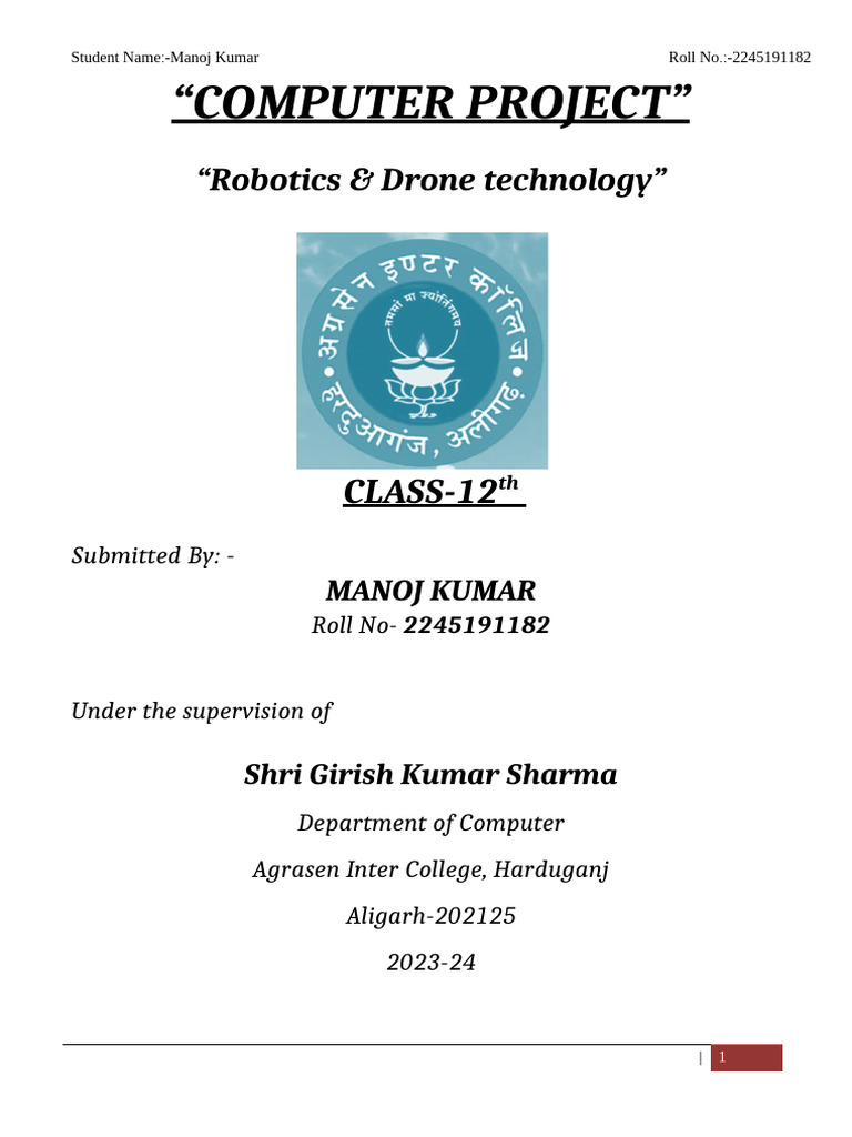Class 12 Computer Practical Robotics | PDF