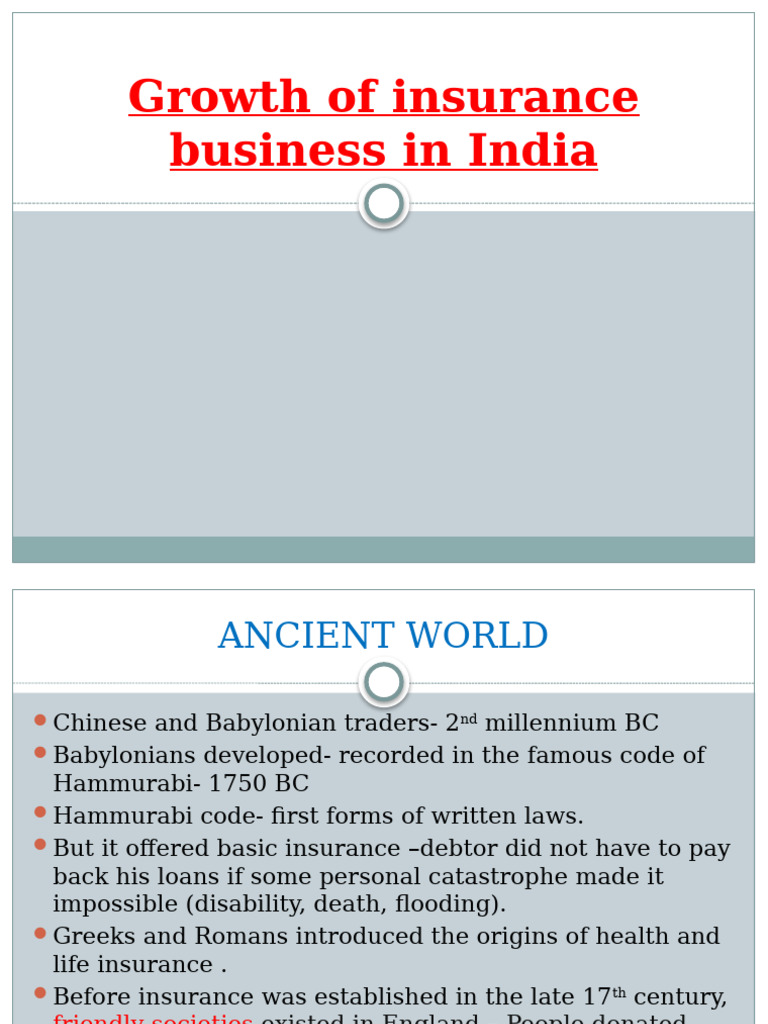 Insurance - History | PDF