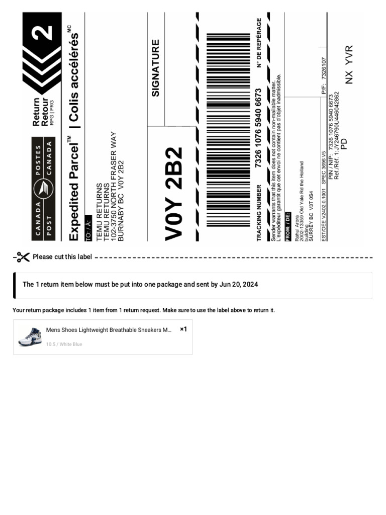 Temu Shoe Doc RTN | PDF