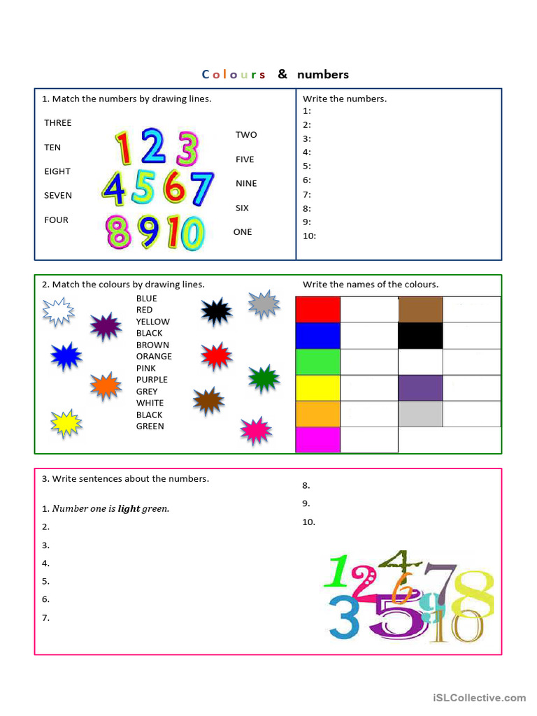 Colours & Numbers | PDF