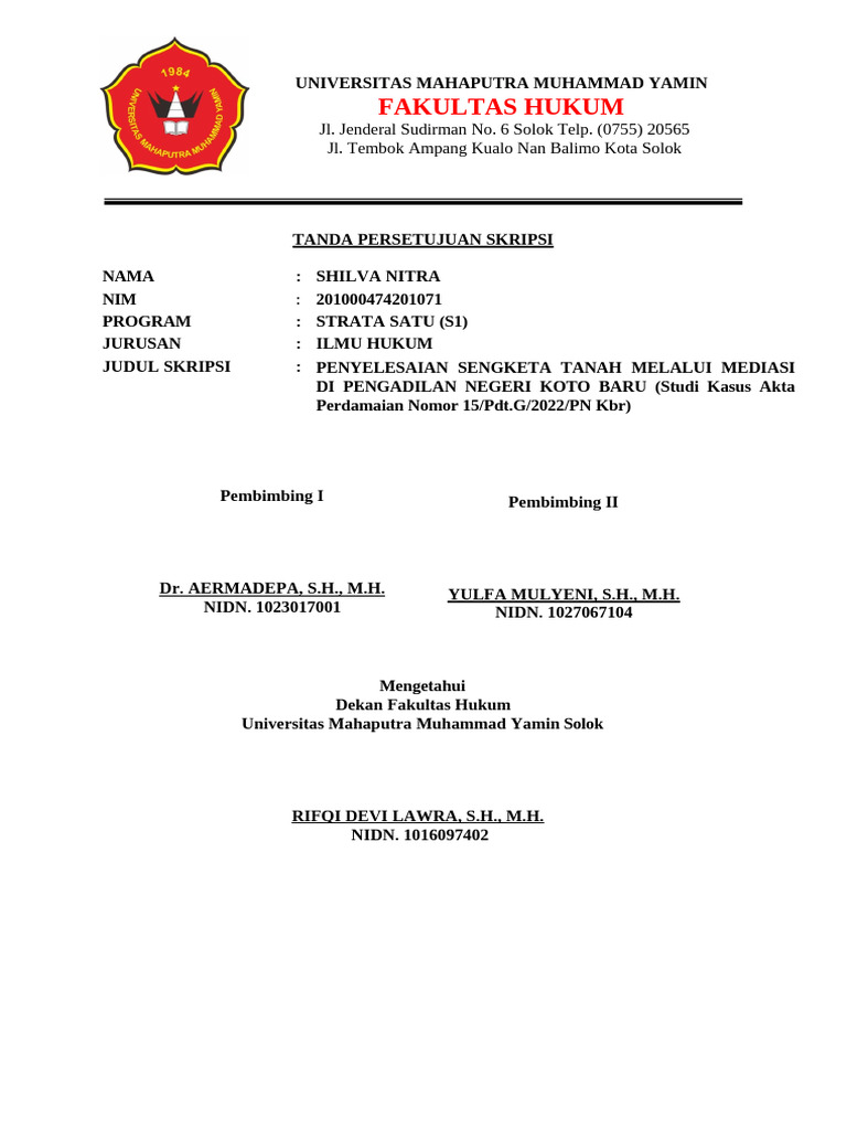Surat Kelengkapan Skripsi Cipaa | PDF