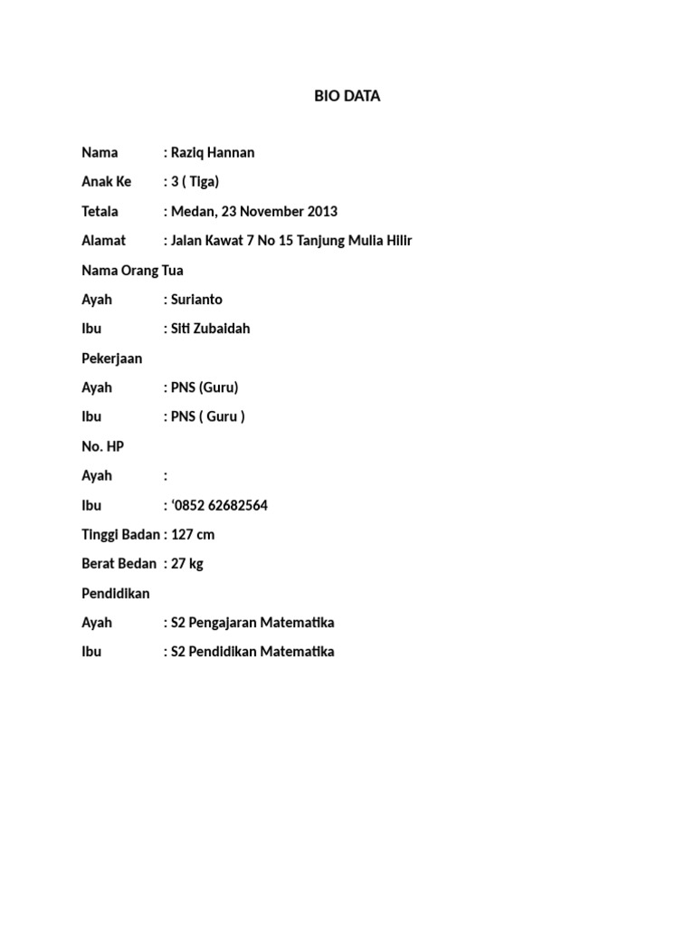 BIO DATA | PDF
