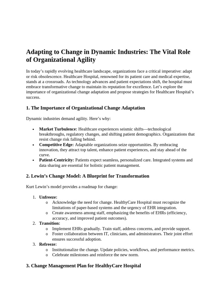 Adapting To Change in Dynamic Industries | PDF