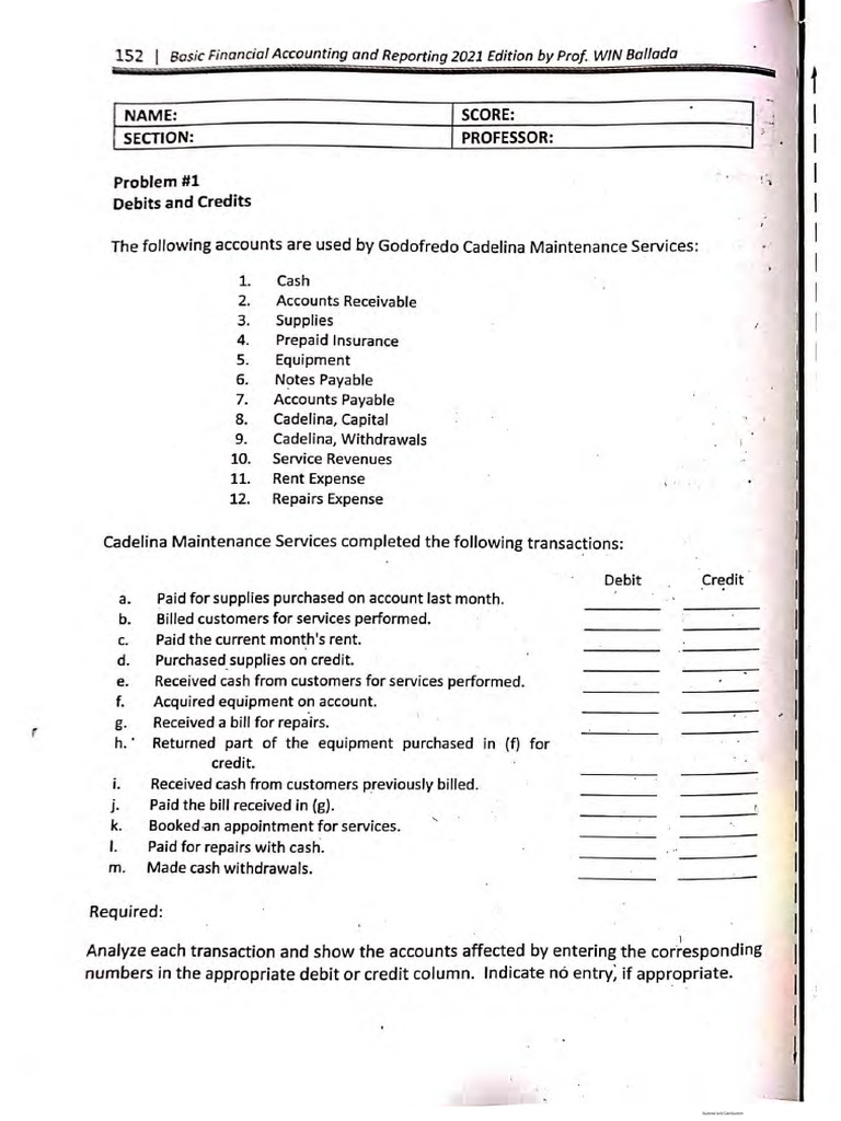 Chapter-3-Recording-Business-Transactions-PROBLEMS | PDF