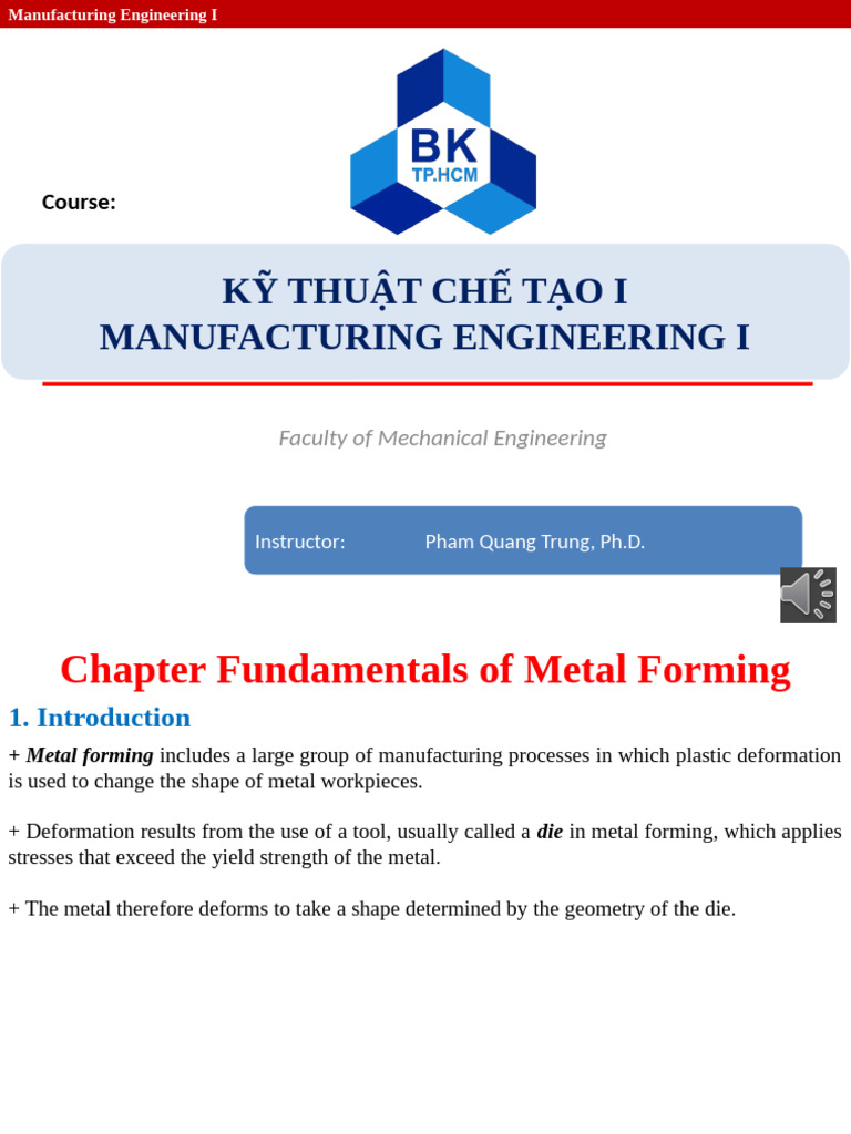 6 Chapter Fundamentals of Metal Forming | PDF