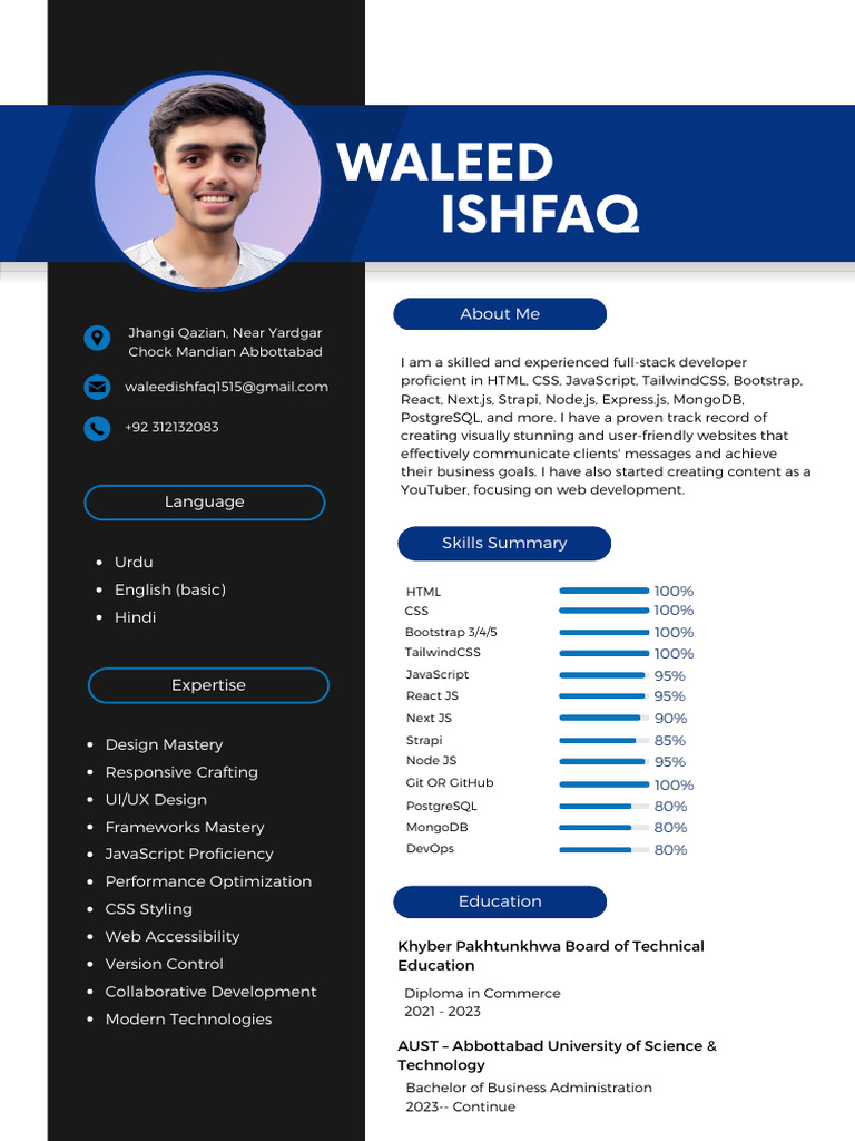 Waleed Ishfaq: About Me | PDF