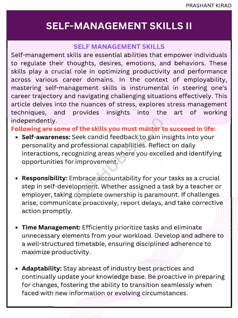 Self Management | PDF