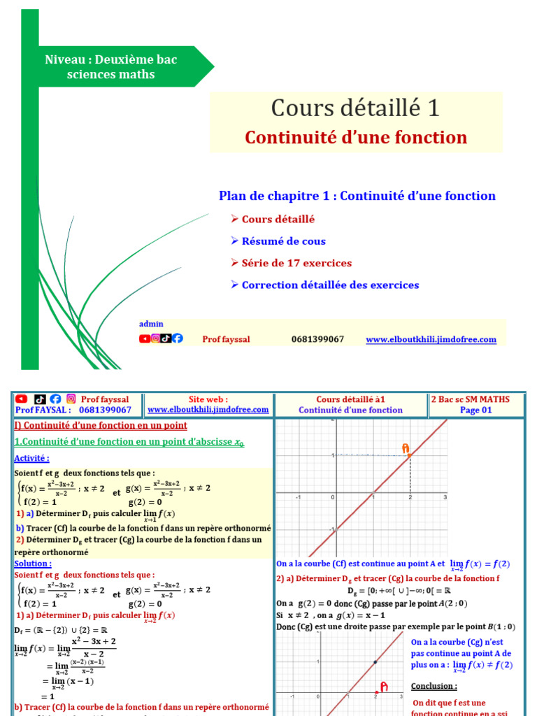 Cours1 Continuité 2bacSM | PDF