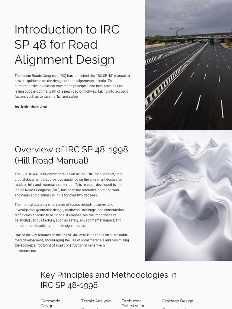 Introduction of IRC SP 48 1725818507 | PDF