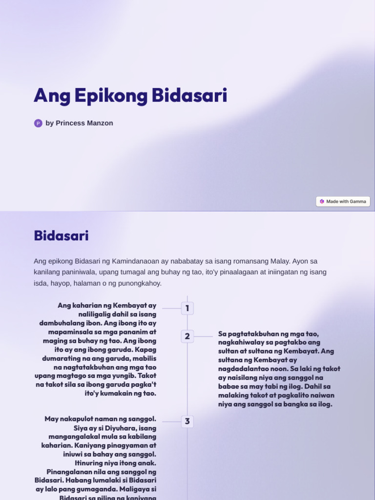 Ang Epikong Bidasari | PDF