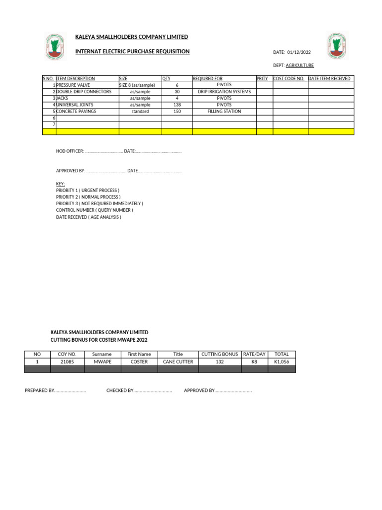 Purchase Req Form | PDF