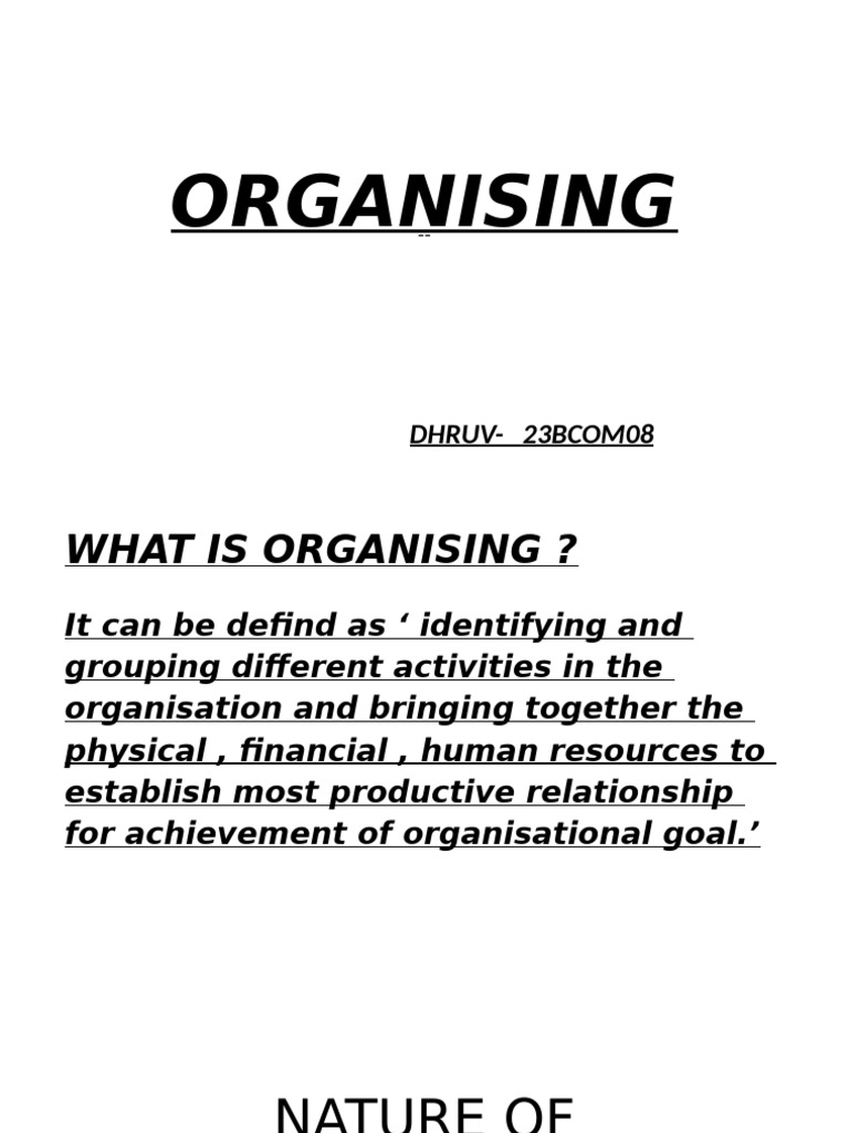 Organising | PDF