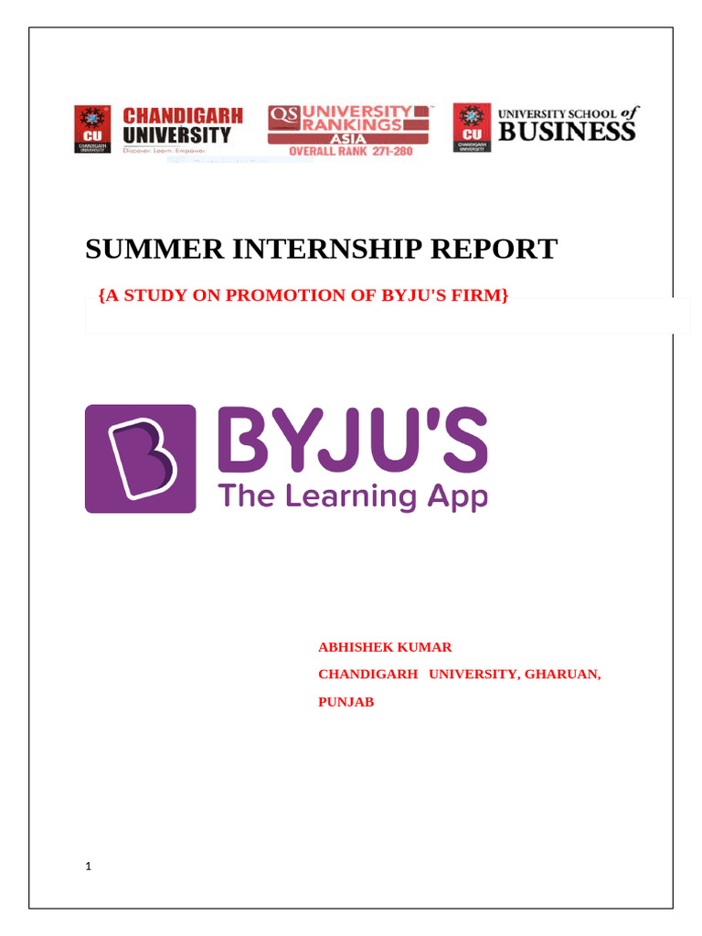 internship byjus | PDF