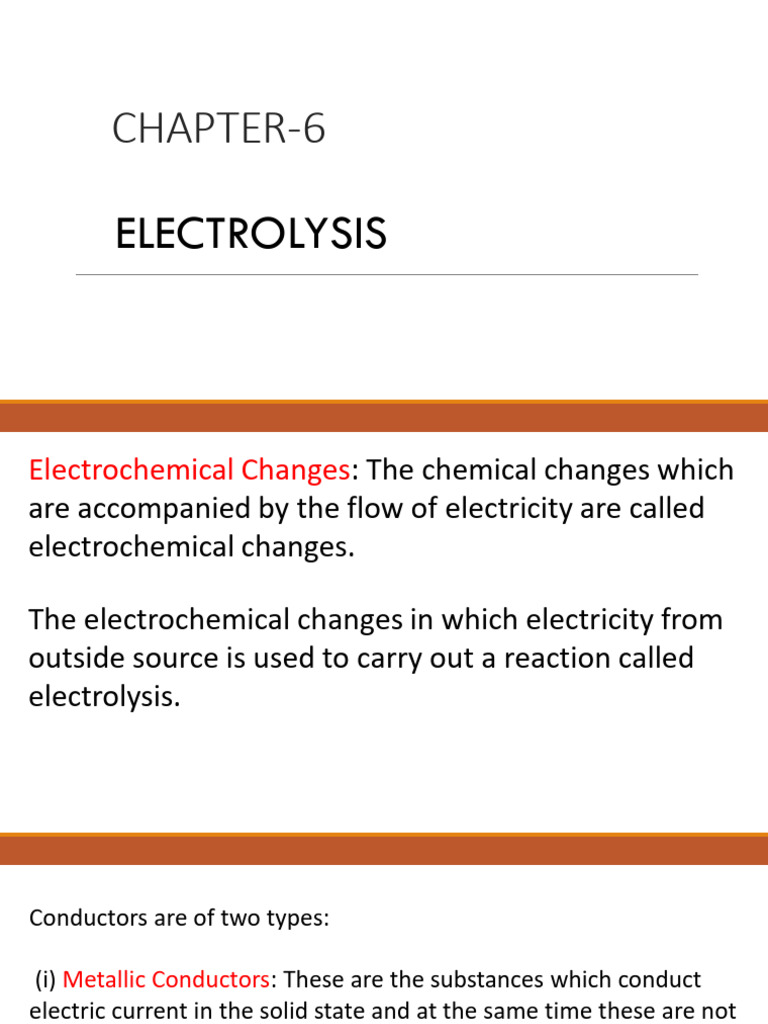 CHAPTER-6 Electrolysis | PDF