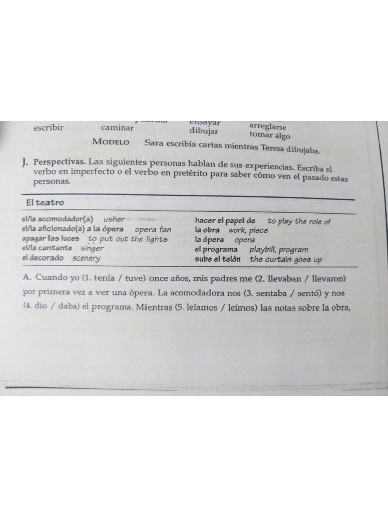 Ejercicios De pretérito indefinido y imperfecto | PDF