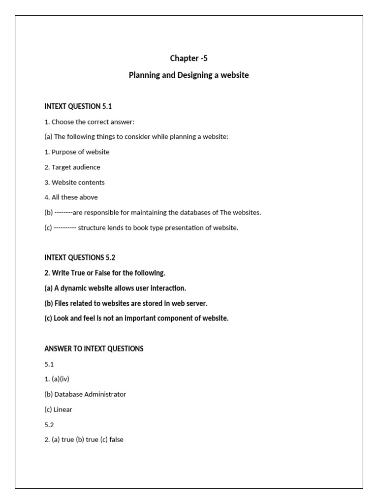 Chapter-5 Planning and Designing a Website | PDF